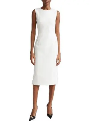 Dolce & Gabbana Sleeveless Stretch Wool Sheath Dress - W0001bianco Naturale
