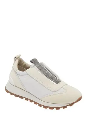 Brunello Cucinelli Monili Trim Runner Sneakers - White