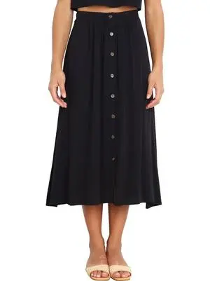 PETAL & PUP Ava Midi Skirt - Black