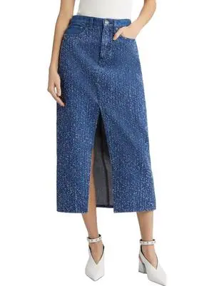 Rag & Bone Clara Vented Denim Maxi Skirt - Midtweed