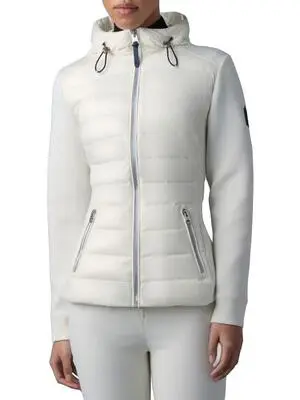 Mackage Mackage Della Mixed Media Down Puffer Jacket Cream