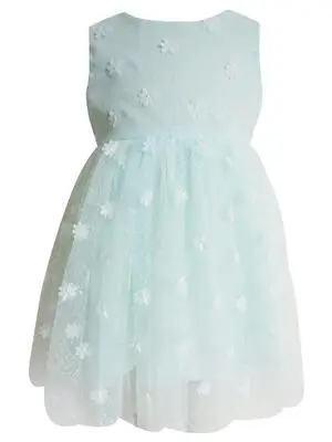 POPATU 3d Floral Tulle Dress - Blue