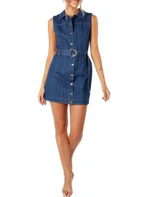 PETAL & PUP Sleeveless Mini Shirtdress - Denim