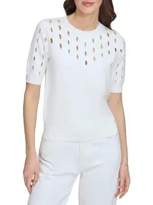 Dkny DKNY Cutout Detail Sweater Ivory