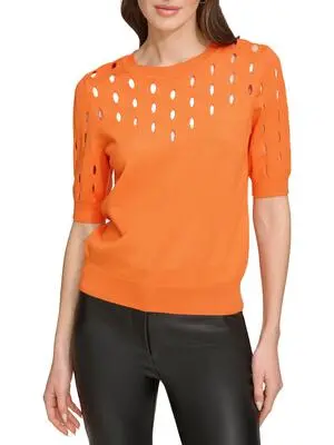 Dkny DKNY Cutout Detail Sweater Traffic Cone