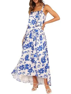 PETAL & PUP Floral Print Two-piece High-low Dress - Blue Floral
