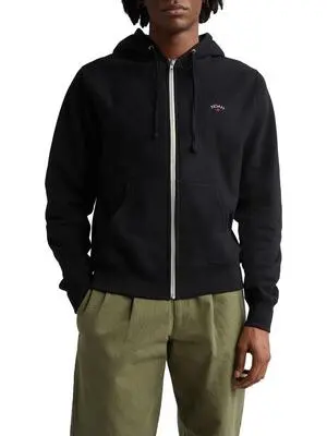 NOAH Lightweight Cotton Zip Hoodie Black