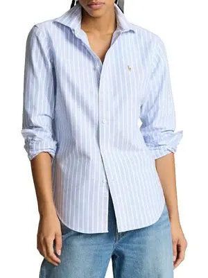 Polo Ralph Lauren Oxford Cotton Button-up Shirt - Harbor Island Blue/ White
