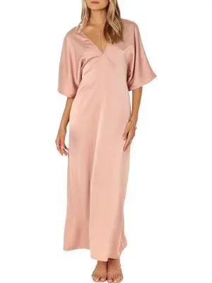 PETAL & PUP Eliza Dolman Sleeve Maxi Dress - Pink
