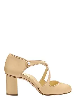 Sarah Flint Perfect Bobbie 70 Pumps Khaki Grosgrain