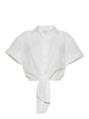 Cara Cara Asbury Top - White Embroidered Eyelet