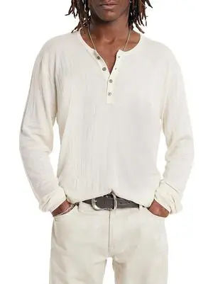 John Varvatos Ivora Regular Fit Henley Shirt - Eggshell