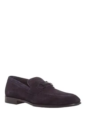 FERRAGAMO Foster Suede Loafers Navy