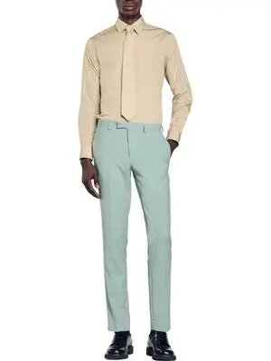 Sandro Straight-fit Wool Suit Trousers - Light Green