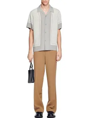 Sandro Short-sleeved Patterned Shirt - Ecru