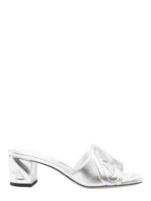 ALEXANDER MCQUEEN Seal Embossed Metallic Sandals