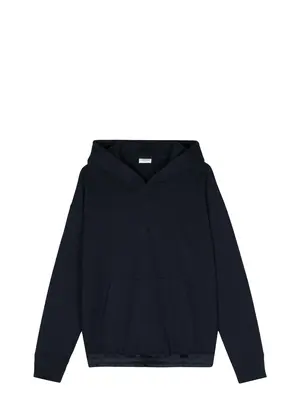 Saint Laurent Logo-embroidered Cotton Hoodie - Blue