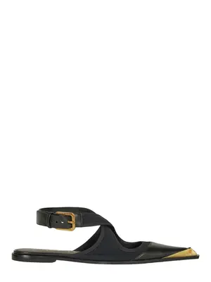 Etro Pointed Slingback Ballerina Shoes - Black
