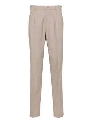 Incotex Houndstooth Tapered Trousers - Brown
