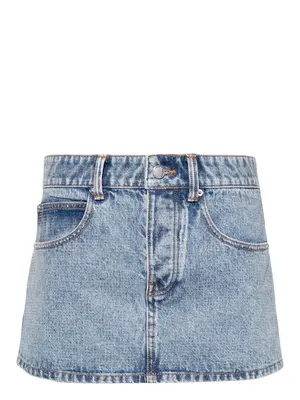 Alexander Wang Crystal-embellished Denim Mini Skirt - Blue