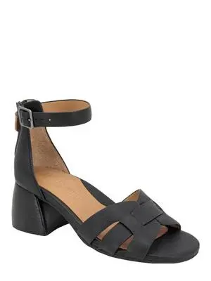 Gentle Souls By Kenneth Cole Myla Ankle Strap Sandal - Black Leather