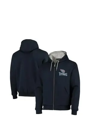DUNBROOKE Tennessee Titans Craftsman Thermal-lined Full-zip Hoodie - Navy