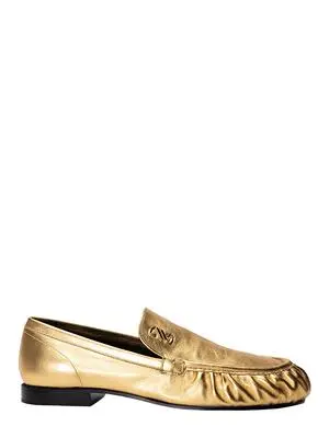 Proenza Schouler Park Monogram Leather Loafers - Gold