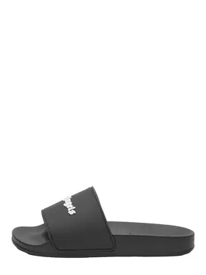 Palm Angels Essential Logo Pool Slides - Black