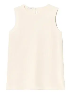 Lafayette 148 New York Organic Silk Sleeveless Blouse Raffia
