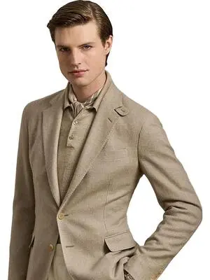 Ralph Lauren Hadley Hand-tailored Textured Sport Coat - Truffle Melange