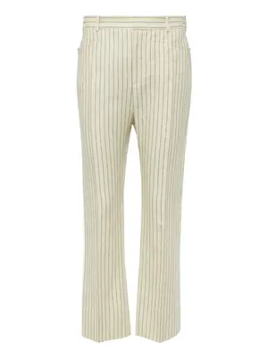 TOM FORD Striped Wool-blend Straight Pants - White
