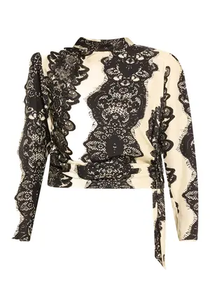 Libertine Venetian Lace Side-tie Blouse - Ivobk