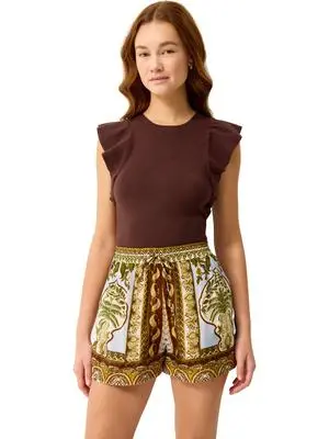 MARIE OLIVER Rory Ribbed Top - Java