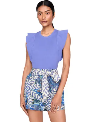 MARIE OLIVER Rory Ribbed Top Lapis