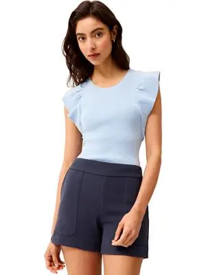 MARIE OLIVER Rory Ribbed Top Sky