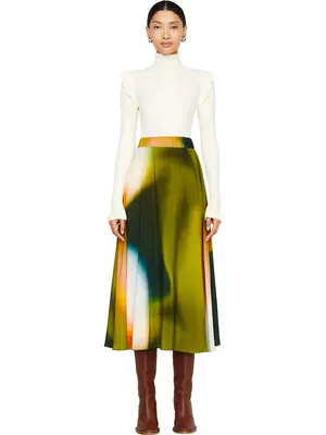 MARIE OLIVER Marie Oliver Cambrie Printed Silk Skirt