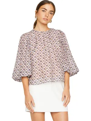 MARIE OLIVER Marie Oliver Harly Top Blush Lattice