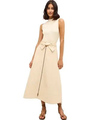 MARIE OLIVER Greenwich Vegan Leather Skirt - Sand