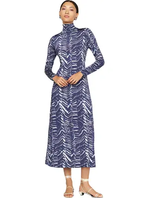 MARIE OLIVER Paxton A-Line Midi Dress Indigo Zebra