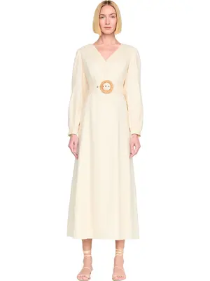 MARIE OLIVER Evelle Fit-and-flare Faux Wrap Dress - Whitecap