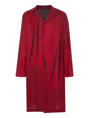 Yohji Yamamoto Abstract-print Silk Coat - Red
