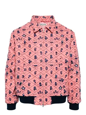 BODE Monte Rosa Embroidered Bomber Jacket - Pink