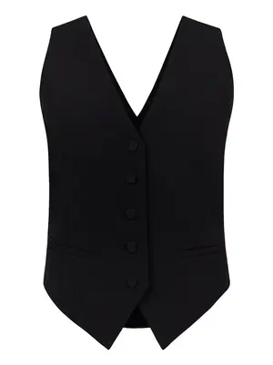 Nina Ricci Draped Open-back Vest - Black