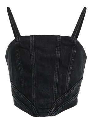 Amiri Corset Crop Top - Black