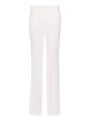 GENNY Pressed-crease Straight Leg Trousers - White