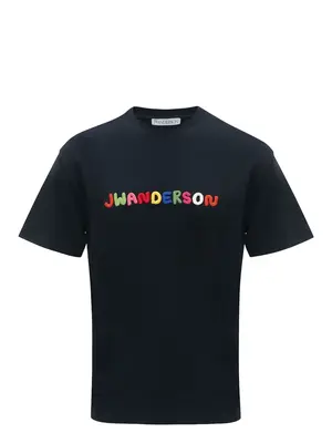 JW Anderson Logo-embroidered T-shirt - Blue