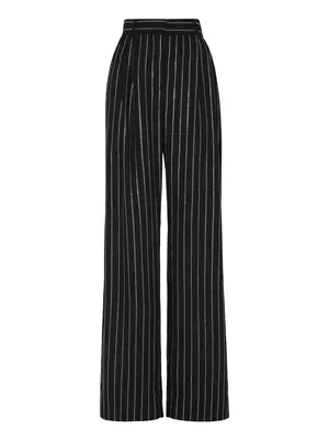 Philipp Plein Striped Tailored Trousers - Black