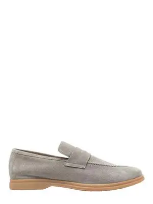 Eleventy Perforated Suede Penny Loafers - Green