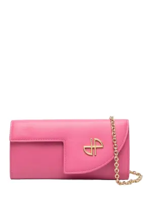 Patou Chain-link Leather Clutch - Pink