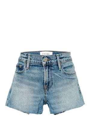 FRAME Le Cut-off Denim Shorts - Blue